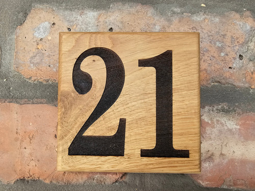 Modern Solid Oak House Number Sign | Chorley Oak | Chorley Oak