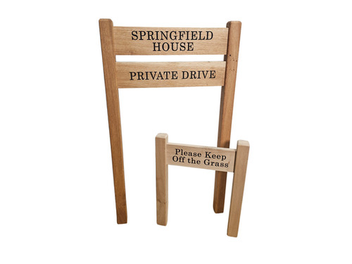 Custom Oak Garden/Driveway/Business Sign, Mounted on Two Posts ...