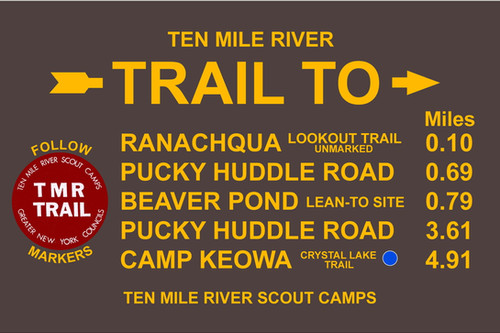TMR Trail Sign (Camp Ranachqua, Northbound) | tmrmuseum