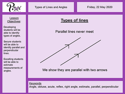 Types of Lines and Angles