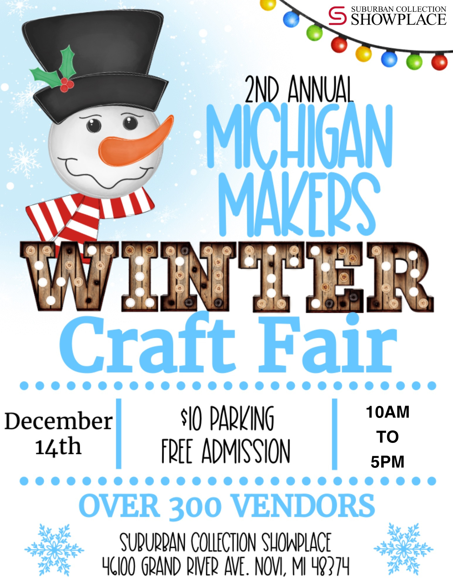 Michigan Makers 2nd Annual Suburban Collection Showplace Winter Craft ...