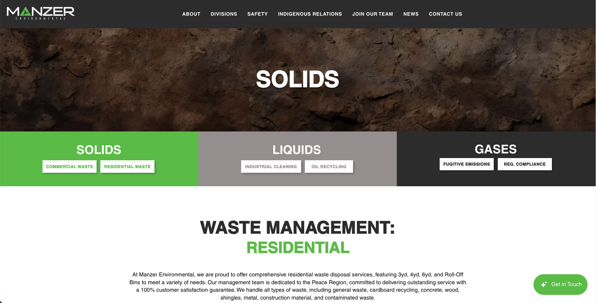 RESIDENTIAL WASTE MANAGEMENT | Manzer Environmental