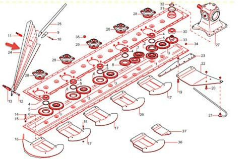 Code 26086 Outer Swath Board for Gribaldi Salvia DM Series Disc Mowers ...
