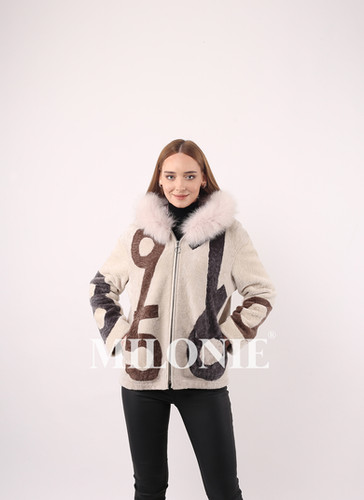 Sassy Kapüşonlu Kürk Deri Mont | Milonie