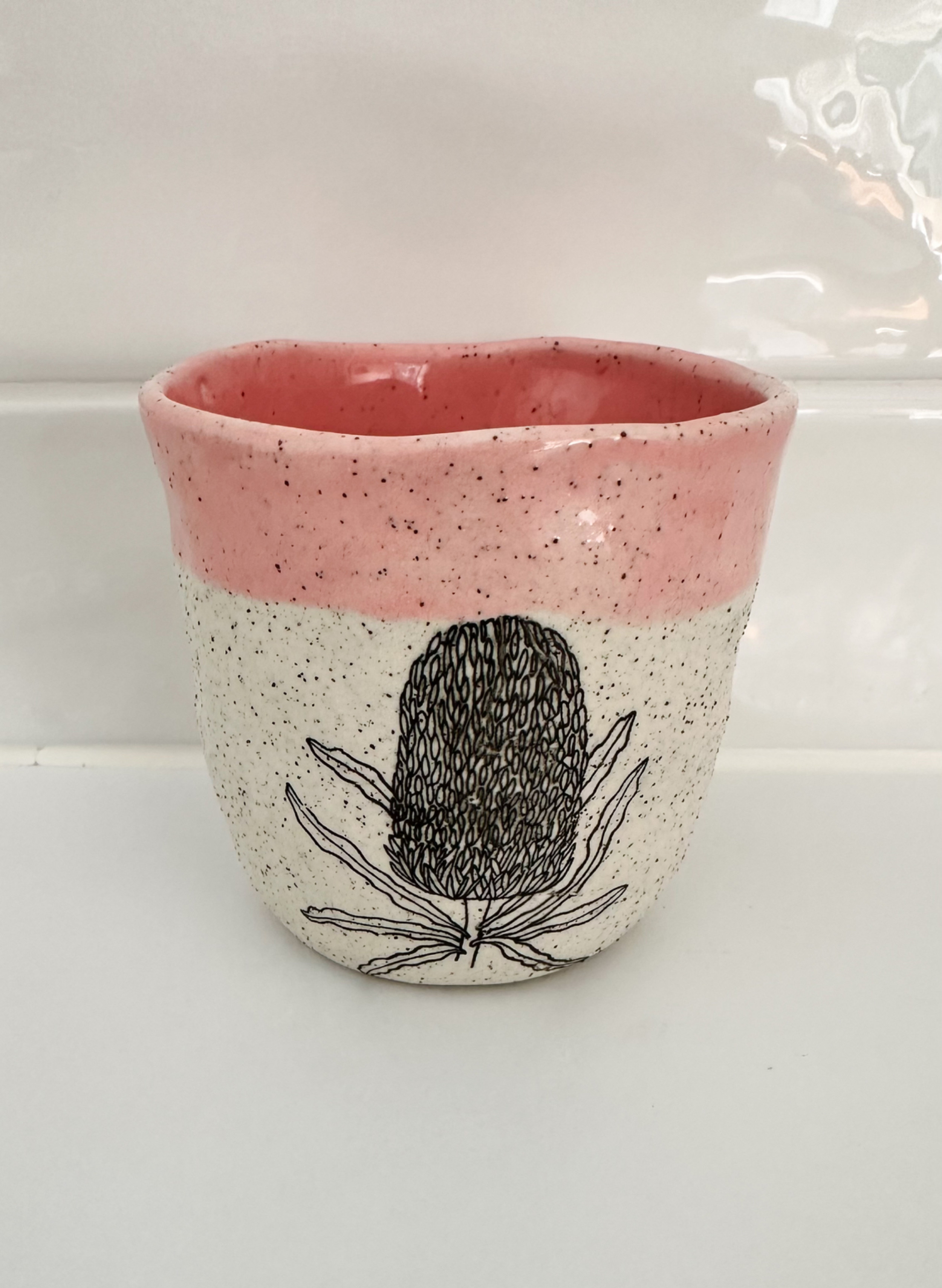 Handmade Ceramic Cups - Australian Native Flowers