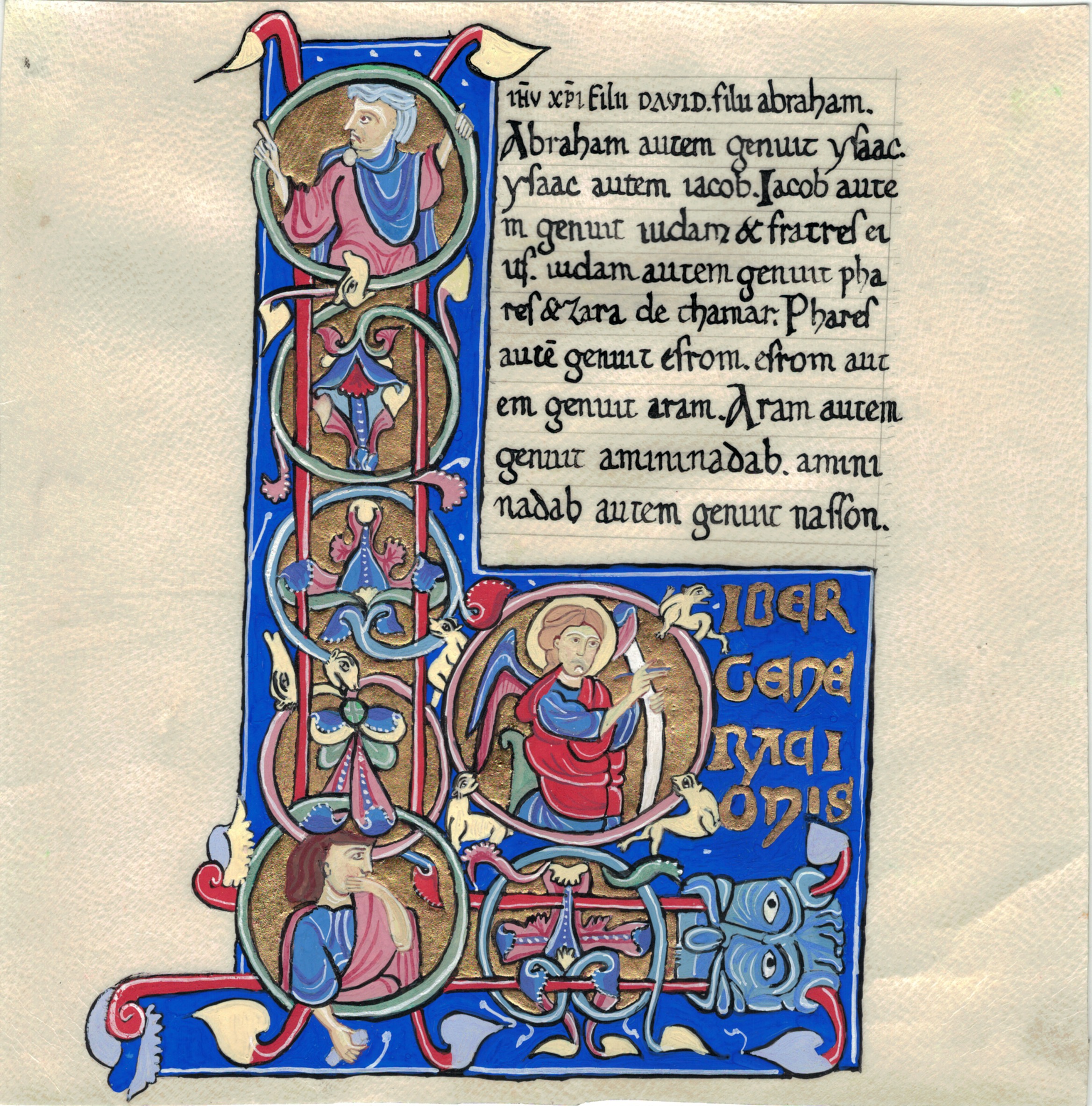 Lettrine 'L' finie | C. Brunon - Enluminure & Calligraphie à Lyon