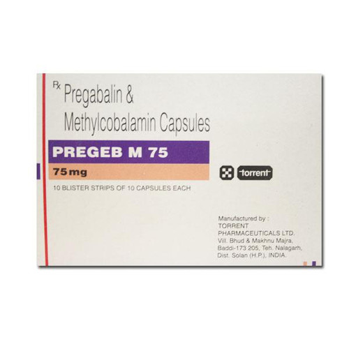 Pregeb M (Pregabaline + Mecobalamin) (75mg / 750mcg) x 10 tablets ...