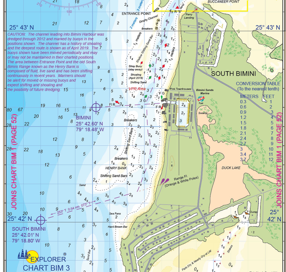 Continual shoaling at Bimini Harbour Entrance | Explorer Chartbooks
