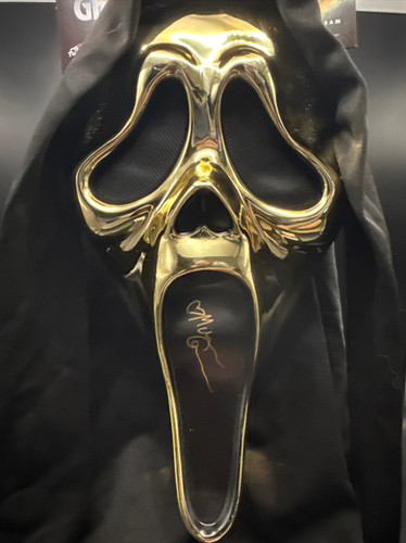 Fun World Golden Scream Mask Signed By McKenna Grace | Stilt's Collectibles