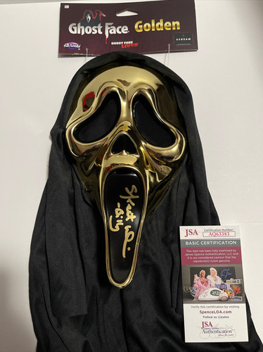Fun World Scream Mask Golden Signed By Skeet Ulrich | Stilt's Collectibles