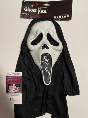 Fun World signed Ghostface Scream mask By Rose McGowan JSA COA | Stilt ...
