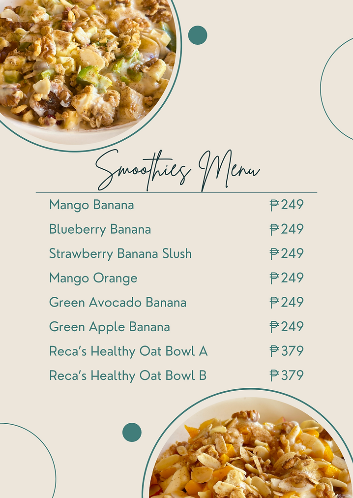 Food Menu | Reca Resort | The Bali of Pampanga