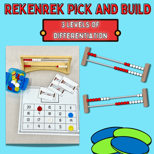 Rekenrek Counting to 20 Differentiated Math Center | Pick Build and ...