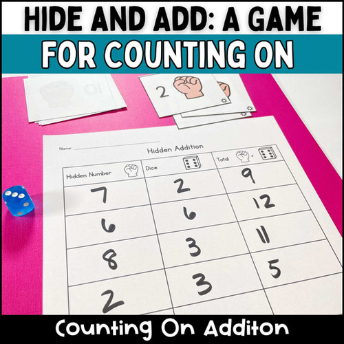 Counting On Strategy and Addition Math Center: Hide and Add | Numbers ...