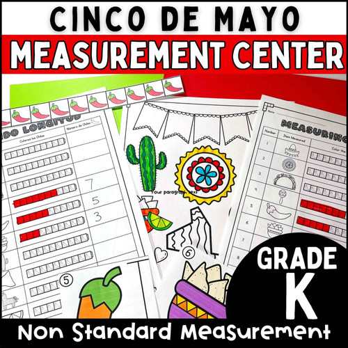 Non Standard Measurement Math Center - Cinco de Mayo Themed in English ...