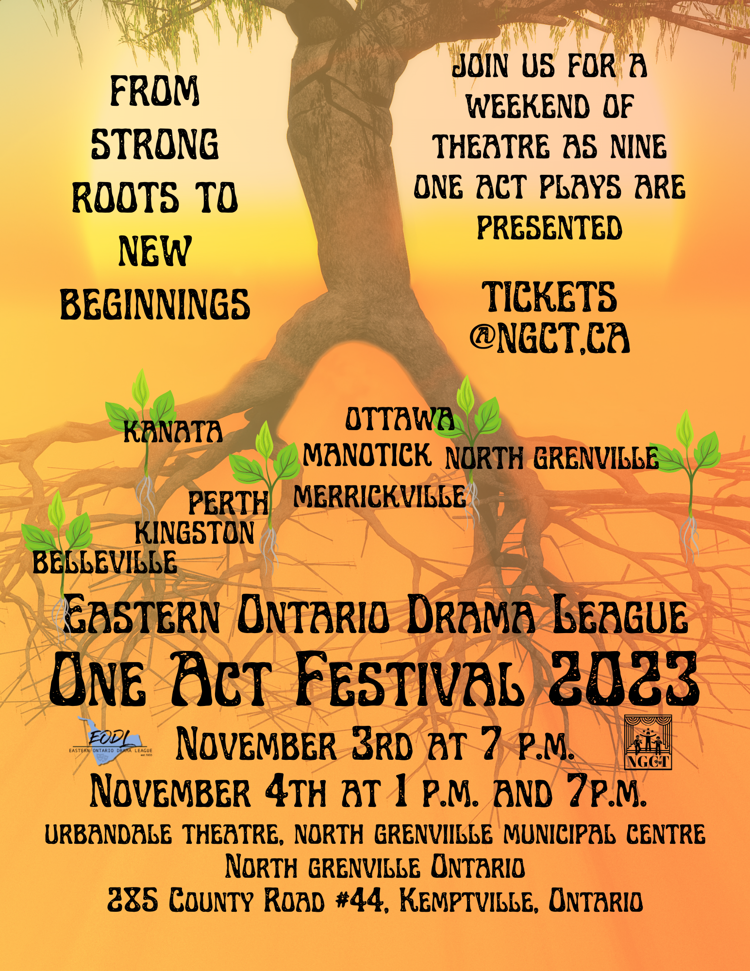 ITR is going to the EODL One Act Play Festival!