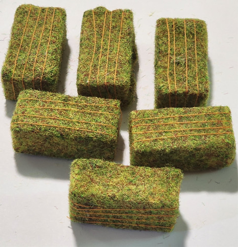 1/64 6 Pack of Custom 4'x3' Large Square Aged Hay Bales | 64 Farm Toy Store