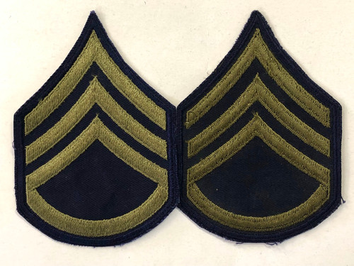 Pair of 1950's Army Staff Sergeant Navy Twill Ranks | Army Navy Warehouse
