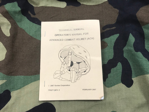 Technical Manual for ACH Helmet | Army Navy Warehouse