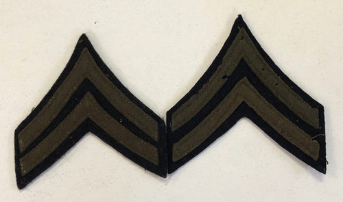 US Army Pre-WW2 Corporal Navy Blue Wool Ranks - Pair | Army Navy Warehouse