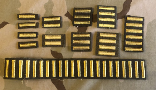 WW2 Vintage Gold & Brown Overseas Service Bars | Army Navy Warehouse
