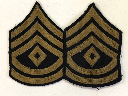 US Army WW2 First Sergeant Navy Wool Rank - Pair | Army Navy Warehouse