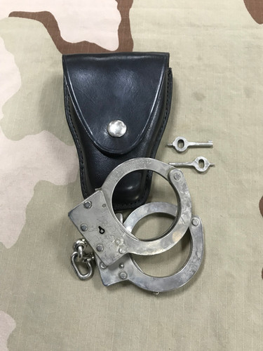 Vintage Leather Handcuff Case w./ Handcuffs | Army Navy Warehouse