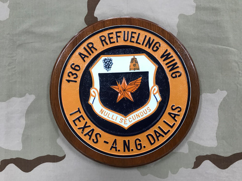 Plaque 136th Air Refueling Wing Texas ANG -Dallas | Army Navy Warehouse