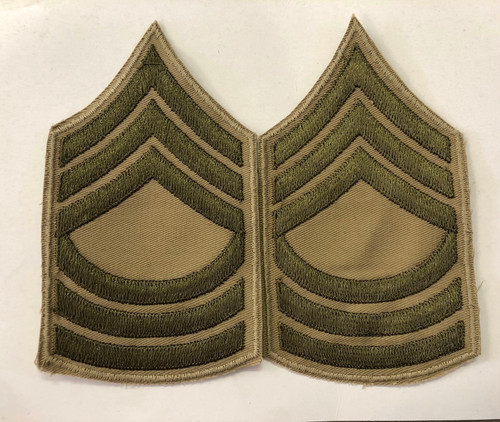 US Army WW2 Master Sergeant Khaki Twill Ranks - Pair | Army Navy Warehouse