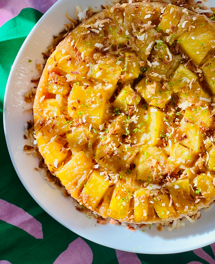 Piña Colada Upside Down Rum Cake