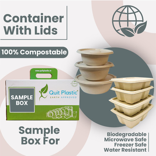 Compostable Sample Box – Brown & White Sugarcane Bagasse Containers ...