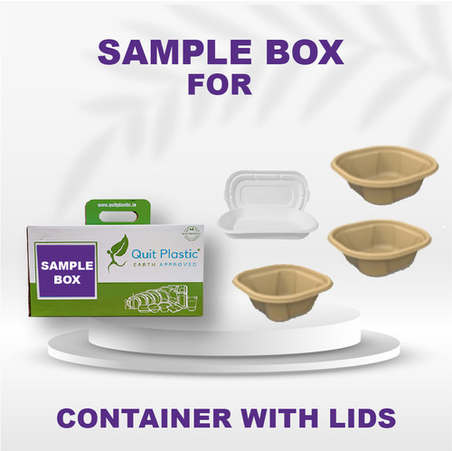 Bagasse Container with Lids Disposables Sample Box | Quit Plastic