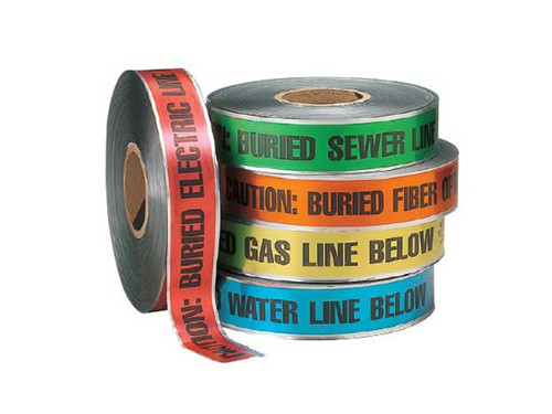 Metal Detectable Tape Alu. Backed - FIRE 80mm x 200m | ACU-TECH Hire