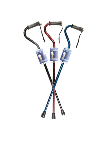 Offset Handle Walking Cane - Soft Grip - Black | Discounted Mobility