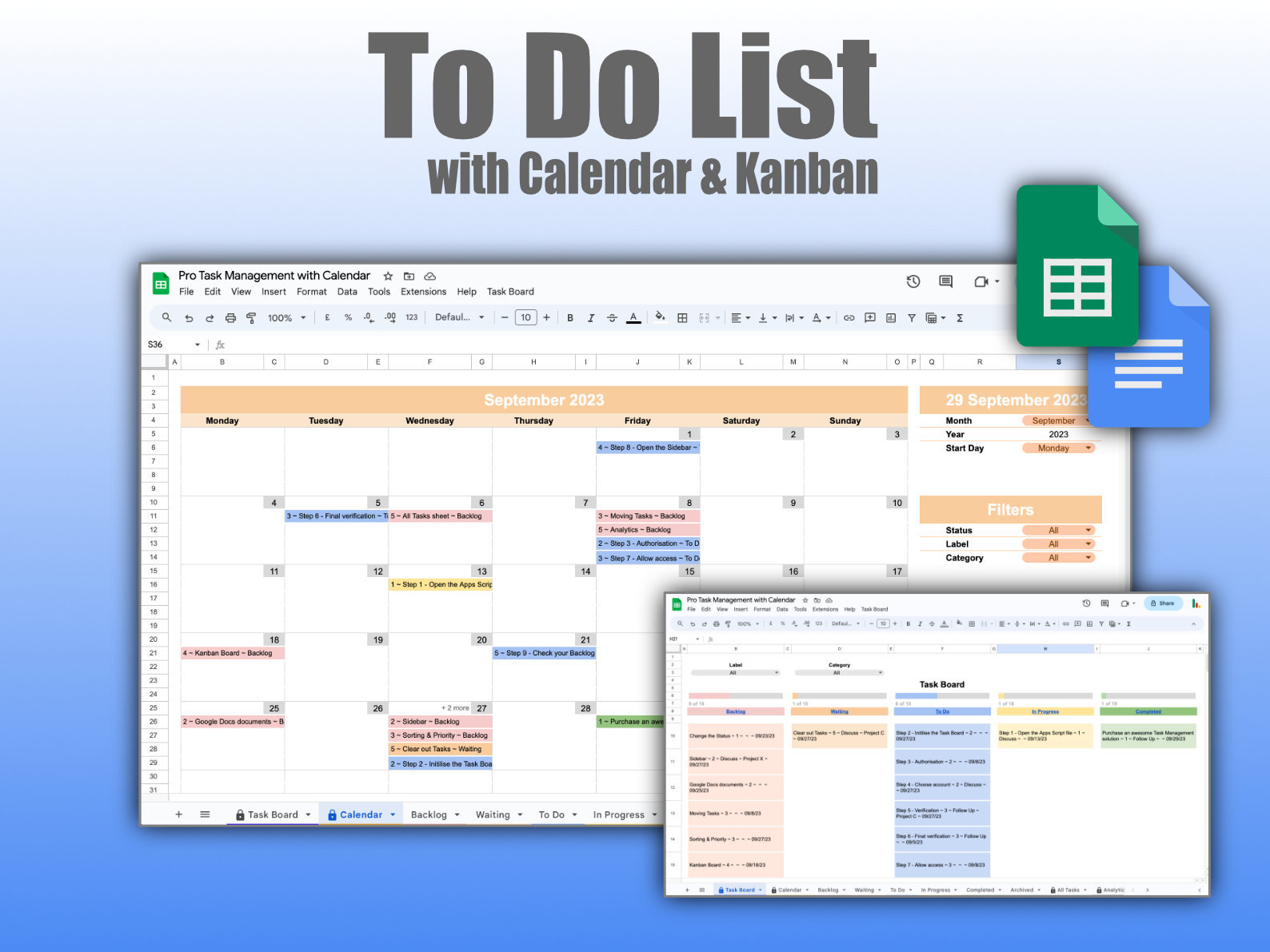 To-Do List with Calendar and Kanban Template Setup Instructions