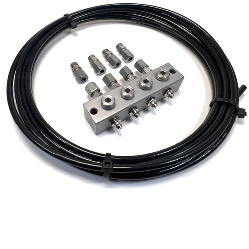 4 Outlet Kit with Anchor Block 6mm nylon tube and Compression Fittings ...