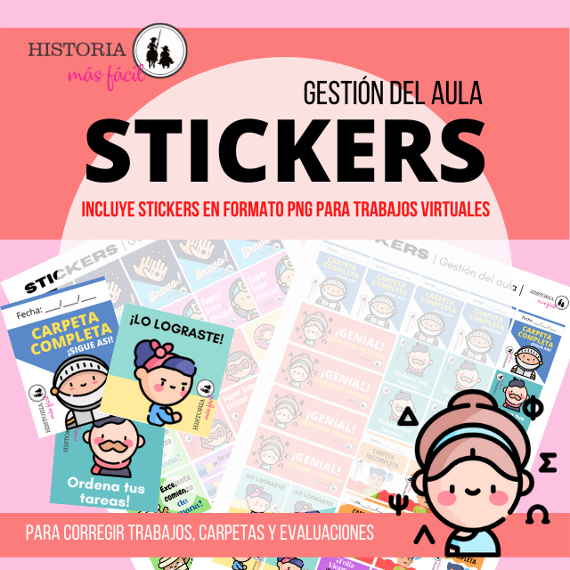Stickers para corregir - Gestión del aula | historiamasfacil
