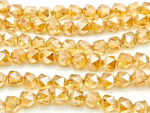 9 mm Golden Honey Polygon Beads | GGC Treasures