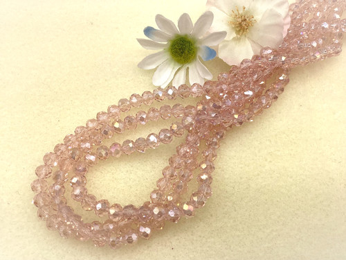 6 mm round Pink Luster Crystal Bead | GGC Treasures