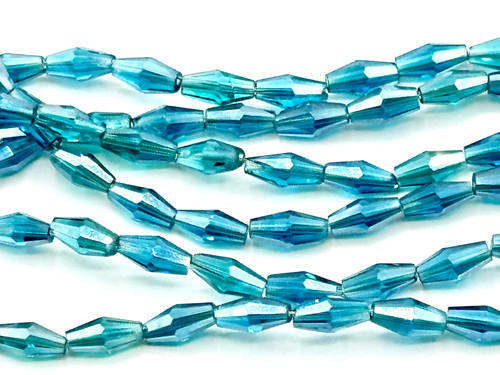 4x8 mm Teal Bicone Beads | GGC Treasures