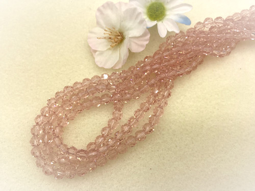 6 mm round Pink Rose Crystal Beads | GGC Treasures