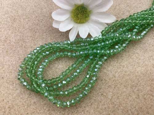 3x2 mm Peridot Luster Rondelle Beads | GGC Treasures