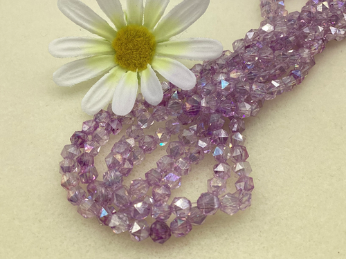 5.5mm Round Purple-Pink English Cut Beads | GGC Treasures