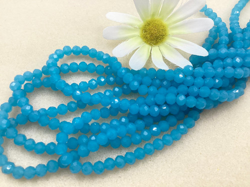 6 mm Round Opaque Aqua Glass beads | GGC Treasures