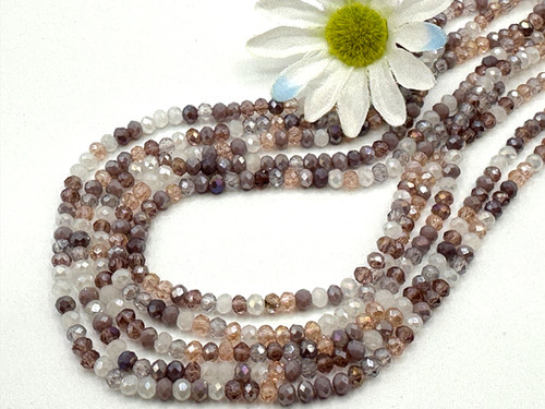 3x2 mm Lavender Mix Rondelle Beads | GGC Treasures