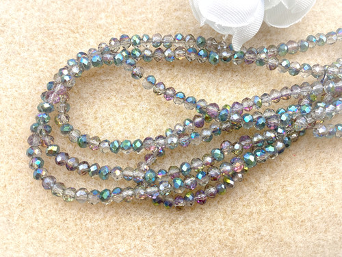 3x2 mm Rainbow Green Iris Rondelle Beads | GGC Treasures