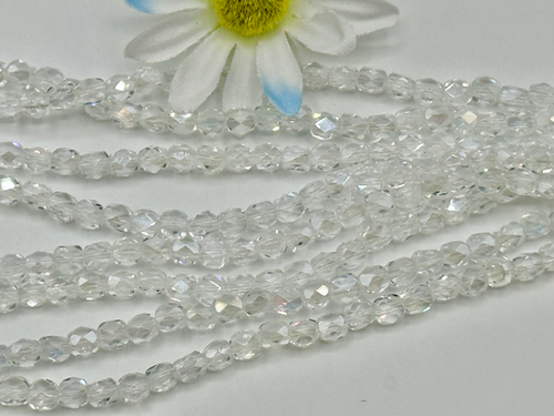 4x4x4mm Clear Luster Cuboid Beads | GGC Treasures