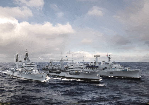 RFA WAVE CHIEF WITH HMS TIGER & HMS LONDON "RAS" | JACKS TAXI