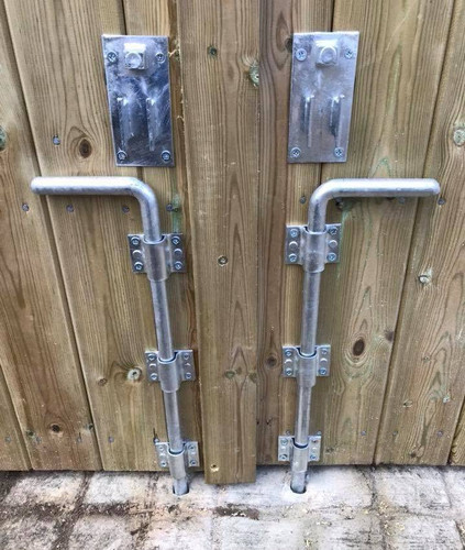 Pair of 18 inch long garage door drop bolts, galvanised finish, Perfect ...