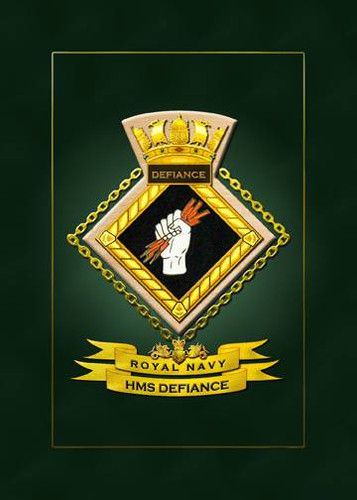 HMS DEFIANCE FLOATING SHORE ESTABLISHMENT SHIPS CREST | JACKS TAXI